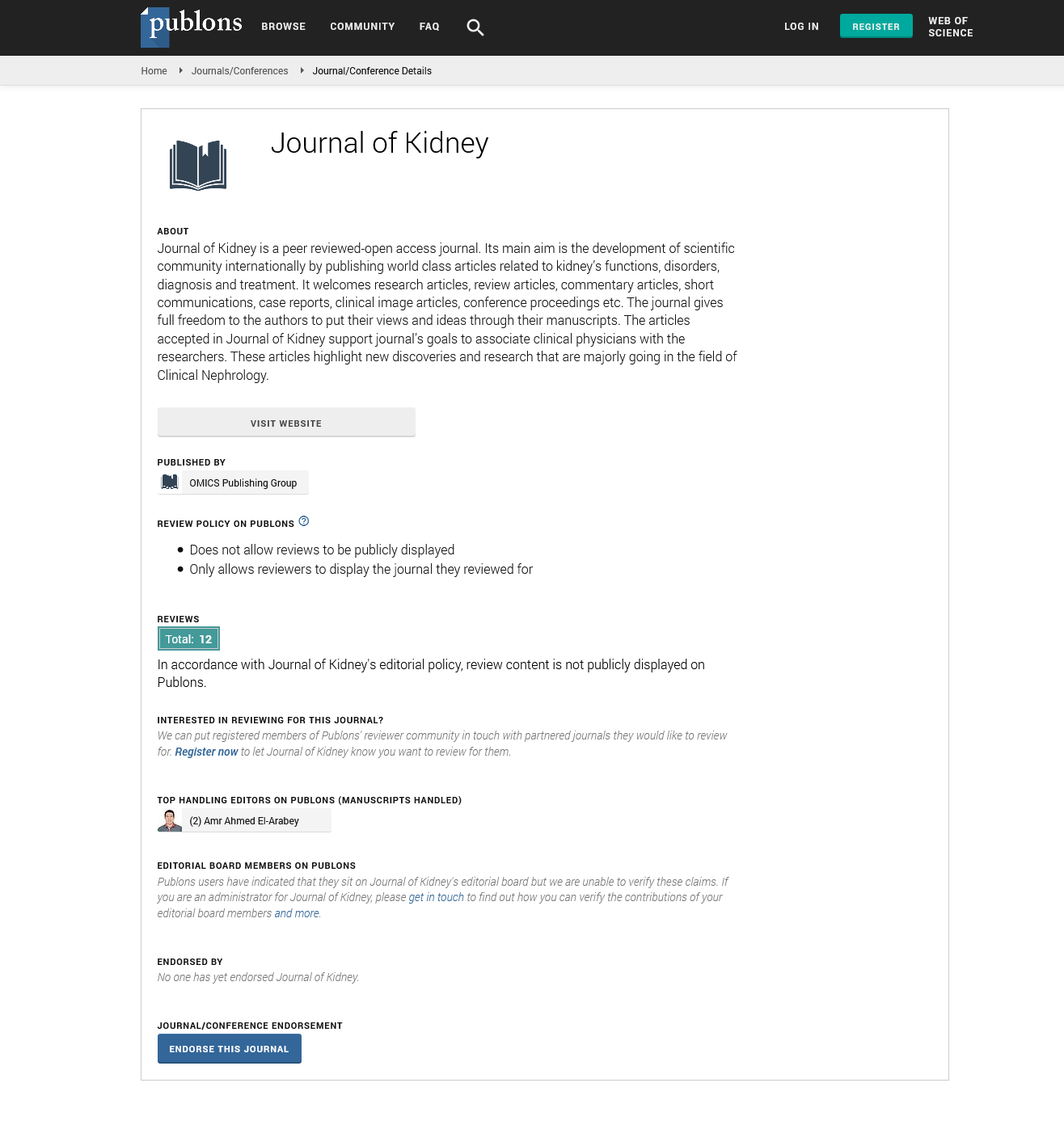 Journal of Kidney - Kidney Open Access Journals